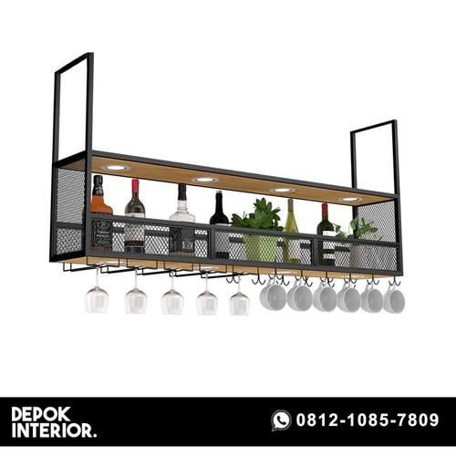 Jual Rak wine / rak botol wine dengan lampu / wine rack / Rak Bar ...