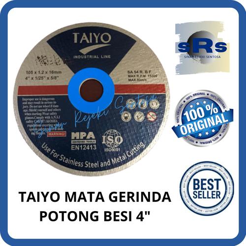 Jual TAIYO MATA GERINDA POTONG/BATU POTONG BESI/CUTTING WHEEL 4 INCH ...