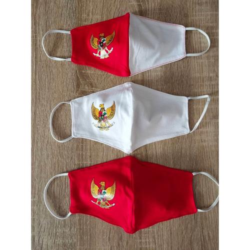Jual Masker Kain Katun Non Medis 2 Lapis Warna Merah Putih dengan ...
