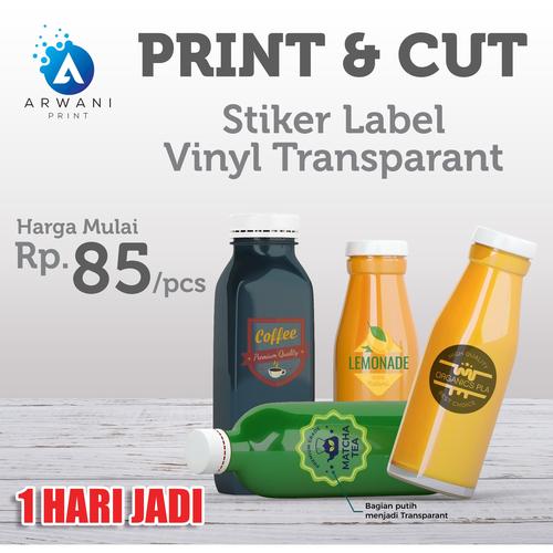 Jual Cetak Stiker Label A3+ & CUT / Sticker Label Vinyl Transparant ...