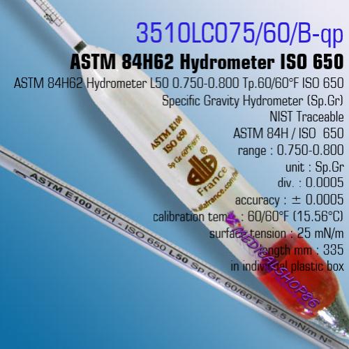 Jual ASTM Hydrometer Specific Gravity E100 84H ISO650. ALLA FRANCE ...