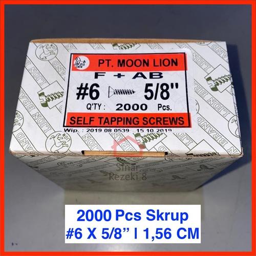 Jual 2000 PCS Skrup 6 x 5/8” inch / 1,56 cm MOON LION 1 Dus Screw ...