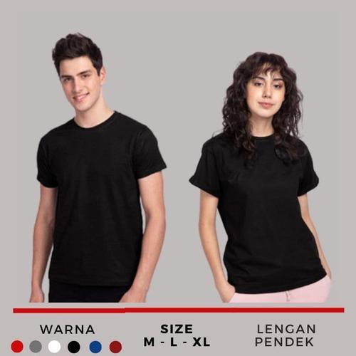 Jual Kaos Polos Pria Wanita tUnisex Lengan pendek cotton 30s Ukuran M L ...