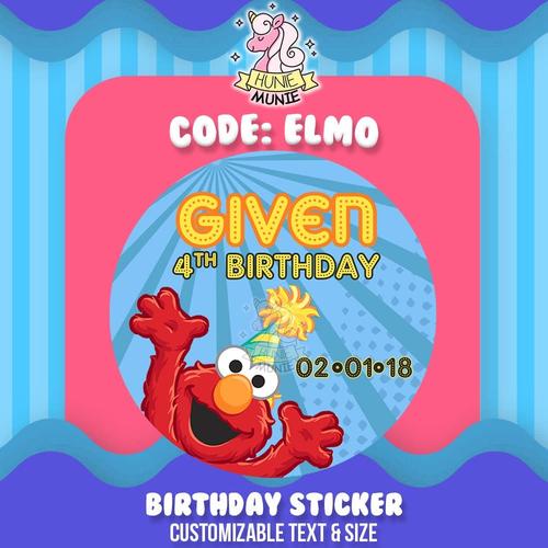 Jual Sticker Birthday Custom - Sesame Street Elmo (20pcs) - Stiker ...
