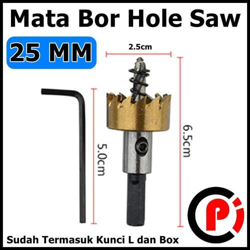 Jual Hole Saw Besi HSS Carbide Tip 25 mm Mata Bor Lubang 25mm ...
