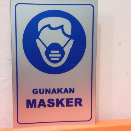 Jual SIGN LABEL K3 RAMBU SAFETY GUNAKAN MASKER UKURAN 10X18CM - Jakarta ...