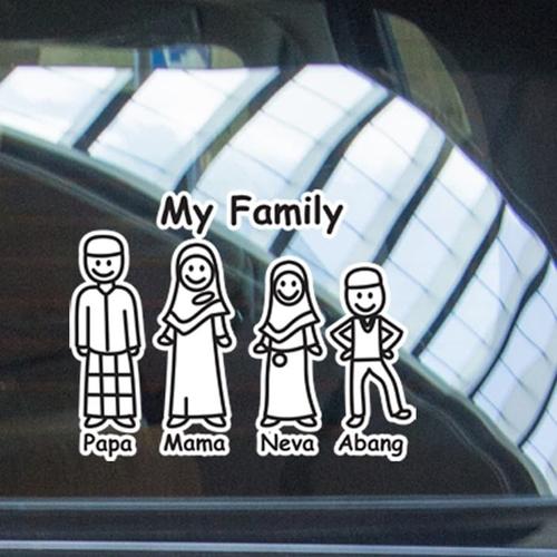 Jual Stiker Keluarga Mobil Family Happy Nama Desainmu Bisa Custom ...