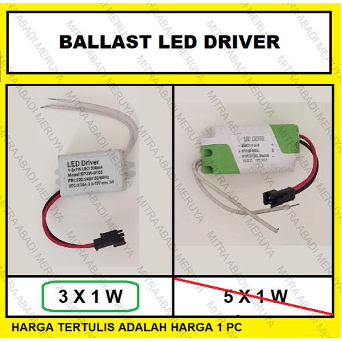 Jual Trafo Driver Adaptor lampu panel LED Ballast LED Driver 3w 3 watt ...