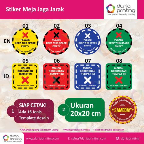 Jual Stiker Meja 01 / Bangku Jaga Jarak - Social distancing ukuran 20 ...