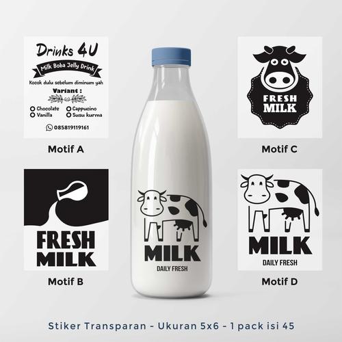 Jual Stiker Transparan Label botol atau Cup ukuran 5x6 cm per pack isi ...