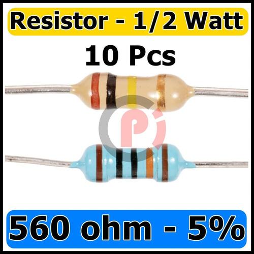 Jual Resistor 10 Pcs 560 ohm 560ohm 5% 1/2W Resistor Carbon Film - Kota ...