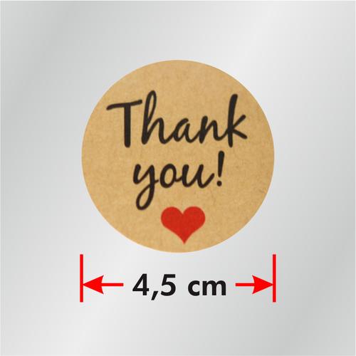 Jual Stiker Kraft Bundar 4,5 cm Label Thank You Sticker Craft, 12 pcs ...