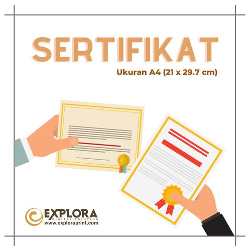 Jual Cetak Sertifikat / Piagam A4 Custom Kertas Linen - Portrait - Kab ...