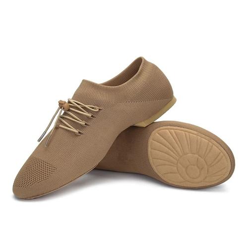 Jual Dance Shoes Jazz Tan Karet Mesh - Sepatu Dansa Stretch Line Dance ...