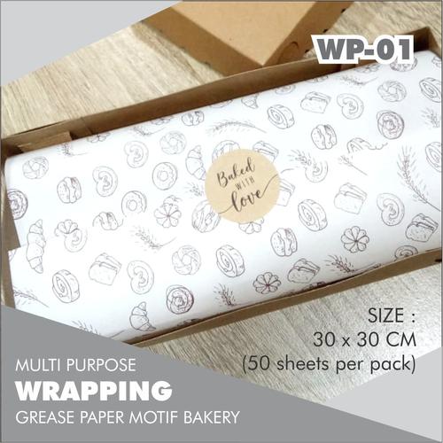Jual WRAPPING GREASE PAPER / PEMBUNGKUS KUE - 50 x 18 cm - Kota Bandung ...