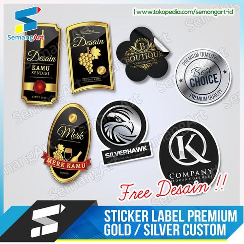 Jual Stiker / Sticker Label Merk Produk Kemasan Minuman Makanan Gold ...