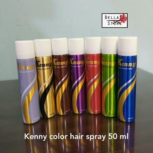 Jual Kenny Color Hair Spray 50 ml Black, Red, Gold, Brown, Green - Red ...