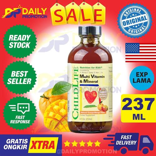 Jual CHILDLIFE MULTIVITAMIN & MINERAL CHILD LIFE MULTI VITAMIN 8oz ...