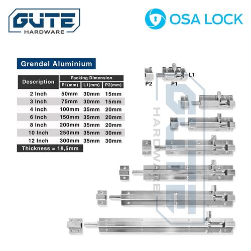 Jual Grendel Pintu / Jendela Aluminium Tebal "OSALOCK" Berbagai Ukuran ...