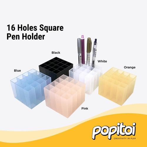 Jual 16 Holes Pen Pencil Holder Box Organizer - Kotak Tempat Pensil ...