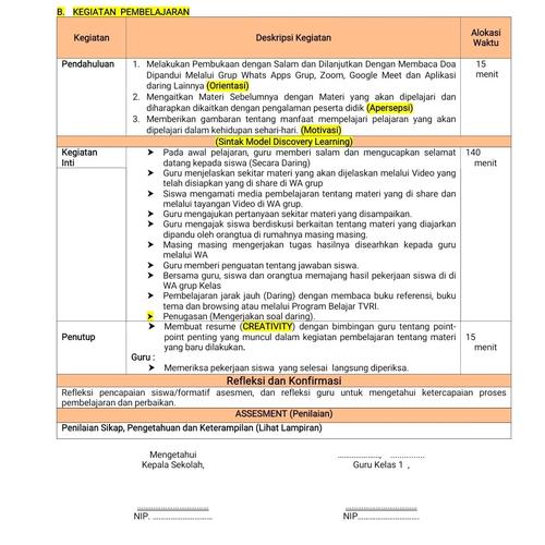 Jual CD RPP 1 LEMBAR DARING TEMATIK SD MI KELAS 1 2 3 4 5 6 - Kab. Tasikmalaya - Jall store ...