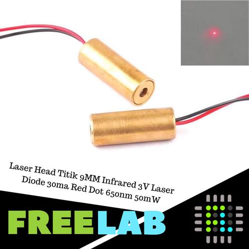 Jual Laser Head Titik 9MM Infrared 3V Laser Diode 30ma Red Dot 650nm ...