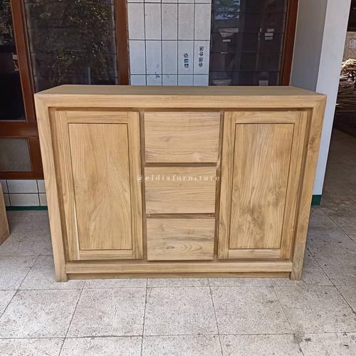 Jual Kabinet Buffet tv Penyimpanan Laci 3 Drawer Minimalis Bahan Kayu ...
