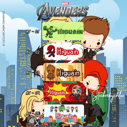 Jual Sticker Avengers Marvel Label Nama Cutting Custom - SET-01 - S-180 ...