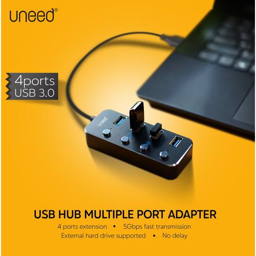 Promo UNEED USB Hub Adapter 4 Port Adaptor USB 3.0 - UUH101 - Jakarta ...