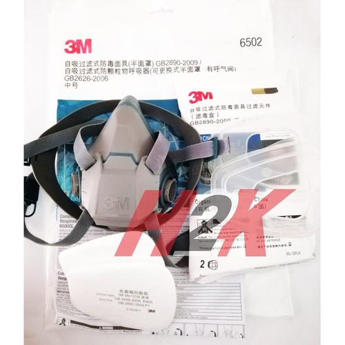 Jual 3M 6502 Masker Rugged Comfort Half Facepiece Respirator SET ...