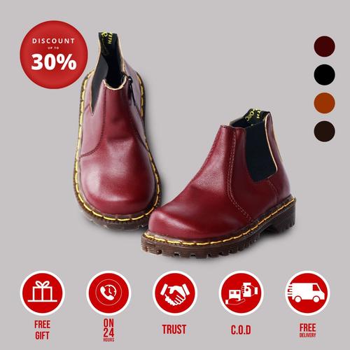 Jual Sepatu Boot Elastis Terbaru Termurah Maroon Berhadiah Gantungan ...