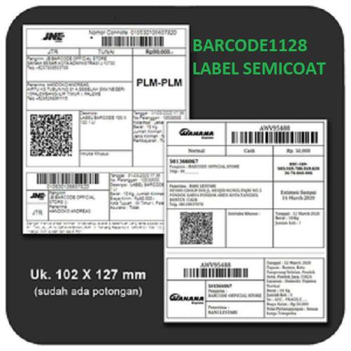 Jual LABEL STICKER JNE 102X127MM ISI 250 PCS BARCODE SEMICOAT RESI JNE ...