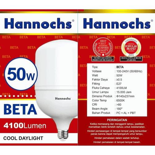 Jual LAMPU BOHLAM HANNOCHS HANOC HANOK LED DRAT E27 PUTIH MODEL BETA 50 ...