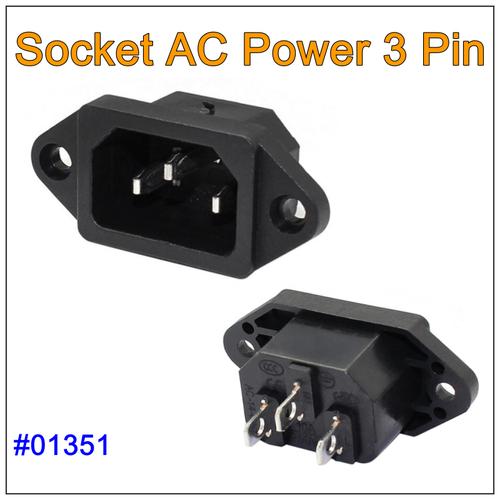 Jual Socket AC Power 3 Pin komputer PC Box Amplifier Adaptor Soket ...