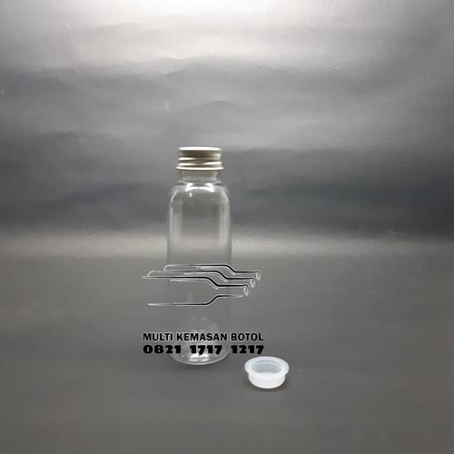 Jual Botol Plastik 100ml Boston Round - Tutup Almunium - Botol Bening ...