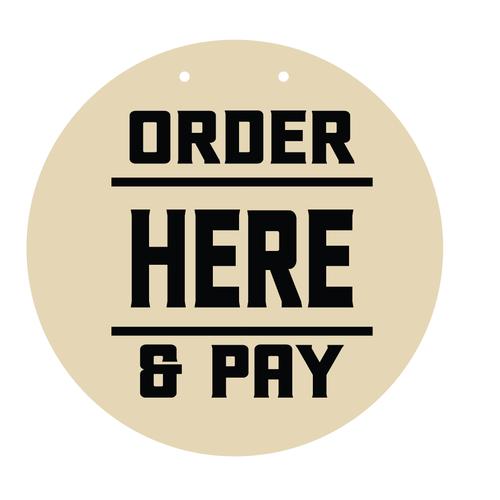 Jual Sign Kayu Order & Pay Here Signage / Sign Board / Sign Kayu ...