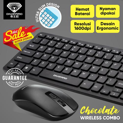 Jual Keyboard Mouse Combo Wireless Divipard KM530 Ultra Slim + Silent ...