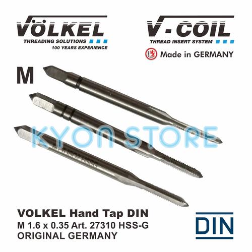Jual HAND TAPS M1.6 x 0.35 DIN Art. 27310 HSS-G VOLKEL ORIGINAL GERMANY ...
