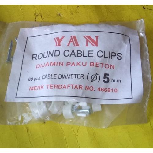 Jual KLEM KABEL PLASTIK CABLE CLAMP PLASTIC DI PAKU KE DINDING TEMBOK ...