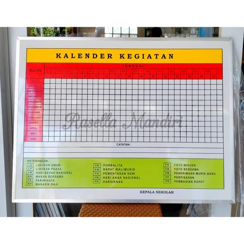 Jual KALENDER KEGIATAN 60x80 PAPAN DATA SEKOLAH TK RA PAUD - Kab ...