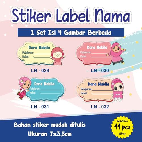 Jual Label Nama Buku Bergambar Cewek Jilbab - Campur - Kota Tangerang ...