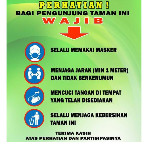 Jual sign sticker protokol aturan taman wisata new normal - Kota ...