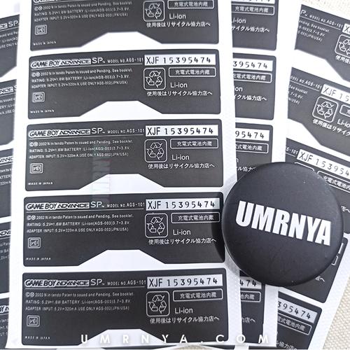 Jual Sticker Label Nintendo Gameboy advance GBA SP Stiker AGS 101 IN ...