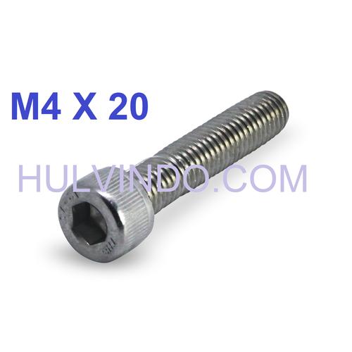 Jual BAUT L / HEX SOCKET HEAD CAP SCREW STAINLESS STEEL M4 X 20 - Kota ...