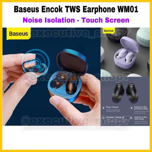 Jual Baseus Encok TWS Earphone WM01 - Noose Isolation - Touch Screen ...