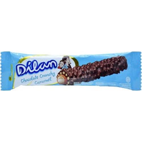 Jual Dilan Chocolate Crunchy Caramel 24gr - Wafer Roll Krim Vanilla ...
