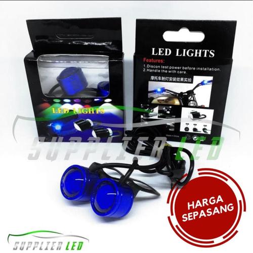 Jual Lampu LED Mini Eagle Eyes Mata Elang Strobo Strobe Kedip Spion Motor - Putih - Jakarta ...