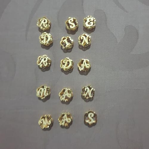 Jual Liontin gelang kalung huruf inisial alfabet R S D E N I A M emas ...