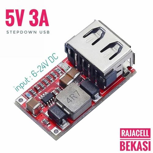 Jual Stepdown Charger USB 5V 3A Step Down Penurun Tegangan 6V 12V 24V ...