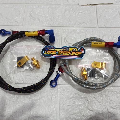 Jual Selang rem motor depan serat model thailook 95cm - silver ...